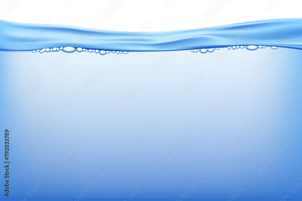 Water background with splash and waves. Underwater view. Isolated on ...