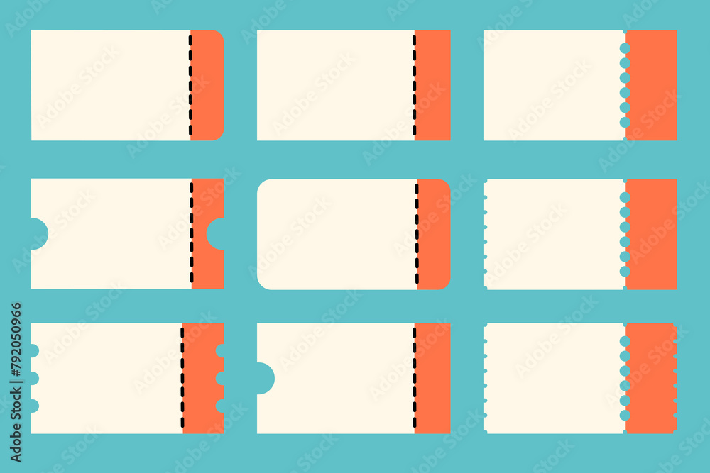 colored vector set of discount or gift voucher ticket coupon templates ...