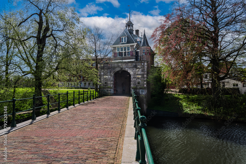 View of the renaissance architecture Oosterpoort gate from the golden ...