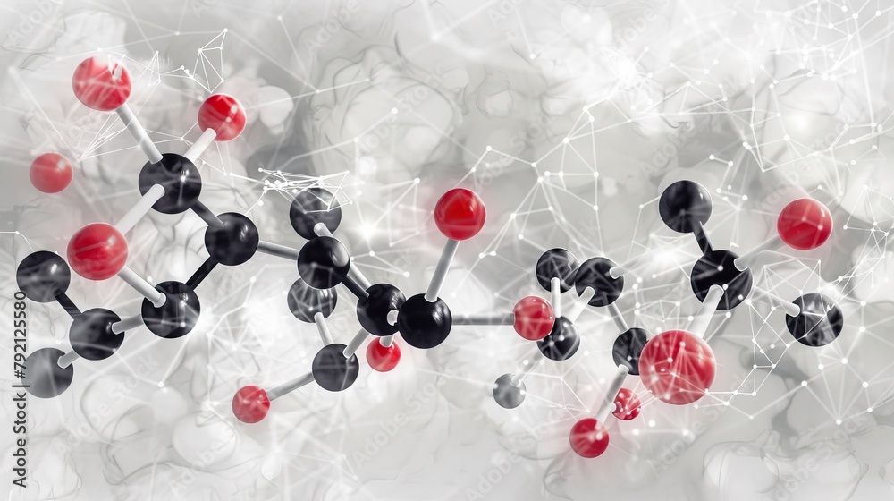 Eugenol herbal essential oil molecule, illustration, Stylized skeletal ...