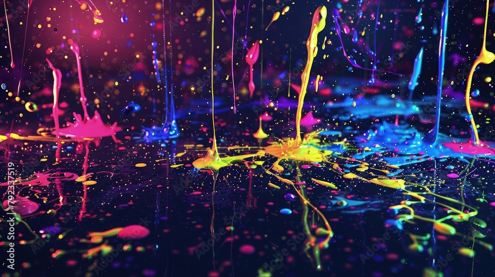 swirl drooping thick colorful paint falling abstract background Stock ...