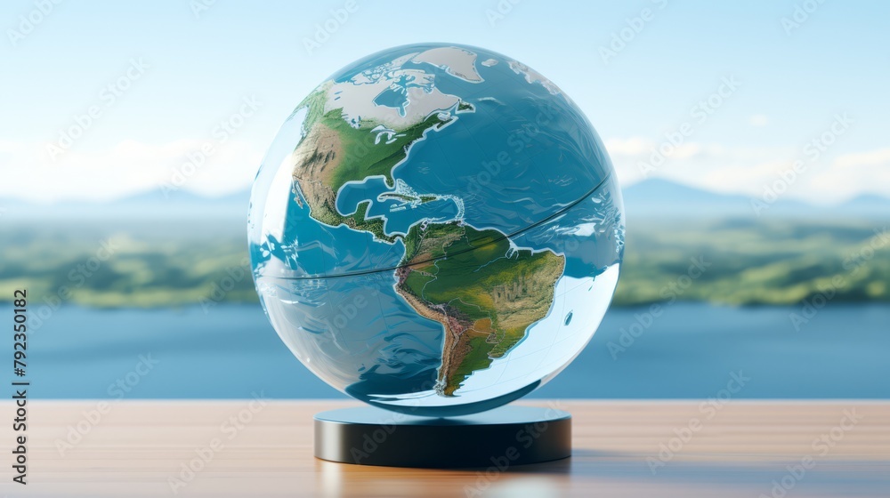 Simplified 3D model of a globe where the oceans are dramatically rising ...