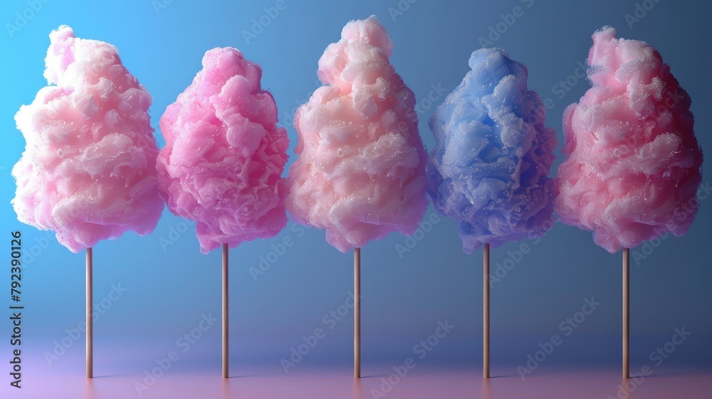 cotton candy set isolated on transparent background stock image Stock ...