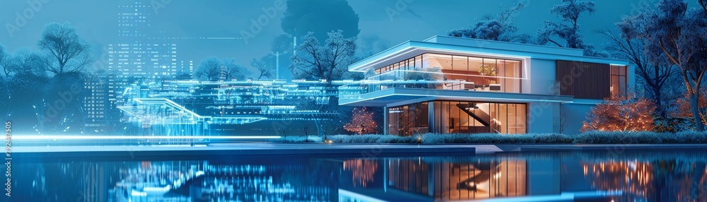 Rendering of an innovative digital home, integrating cyber elements to ...