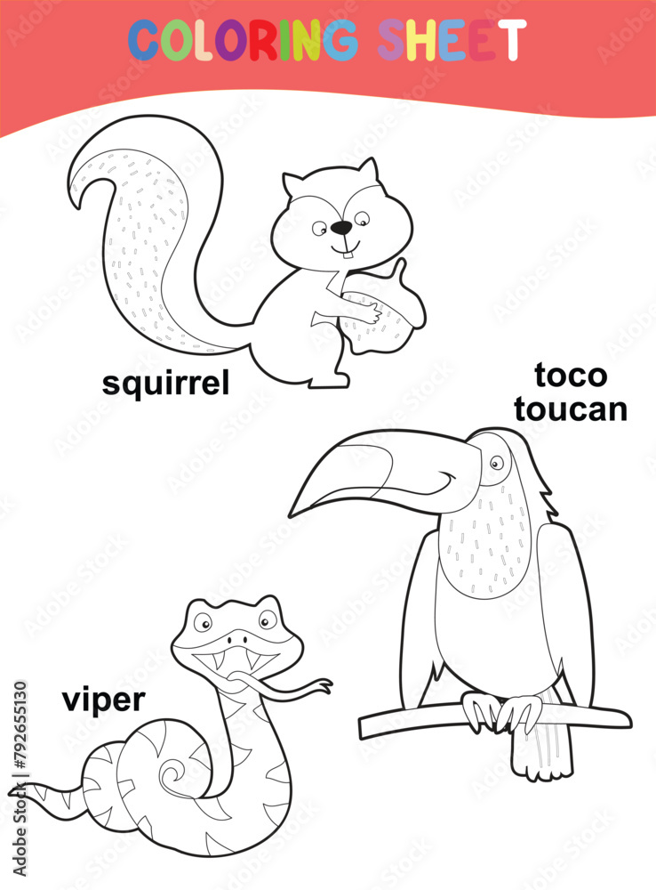 Coloring worksheet page. Educational printable coloring worksheet ...