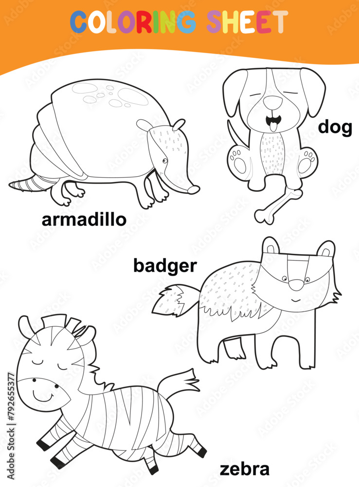 Coloring worksheet page. Educational printable coloring worksheet ...