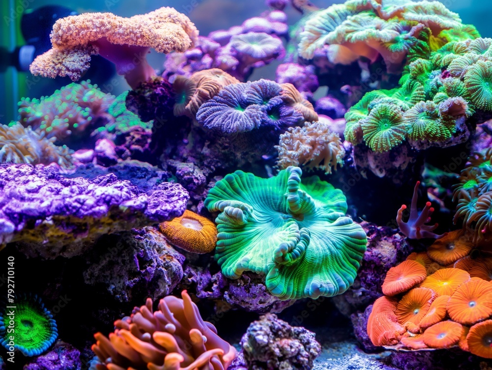 reef with colorful living organisms,magical beauty of a coral reef with ...