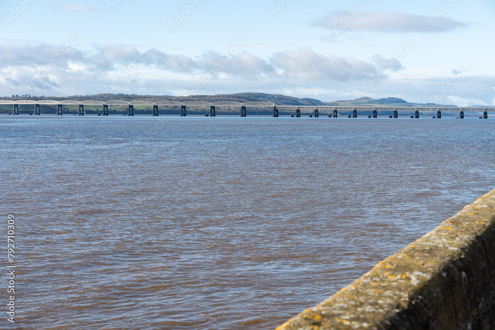 Dundee, Scotland, UK. The Second Tay Rail Bridge, crossing the River ...