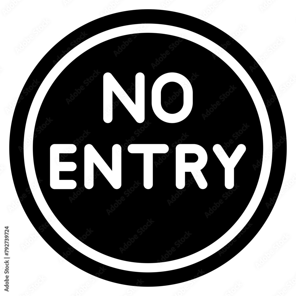 No Entry Vector Icon Design Illustration Stock Vector | Adobe Stock