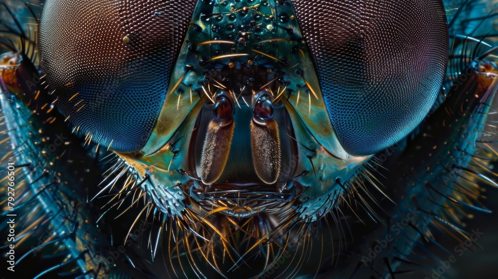 The intricate network of s and nerves surrounding the houseflys ...