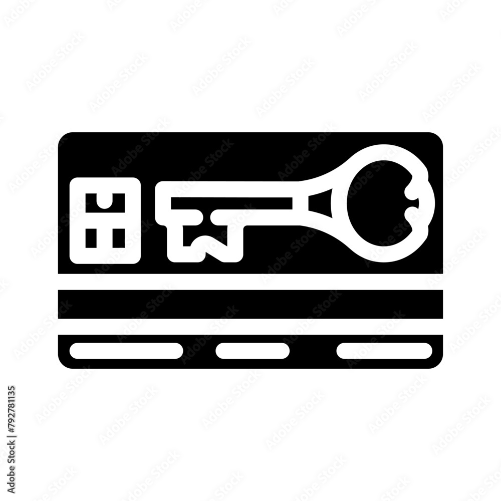 virtual keycard glyph icon vector. virtual keycard sign. isolated ...