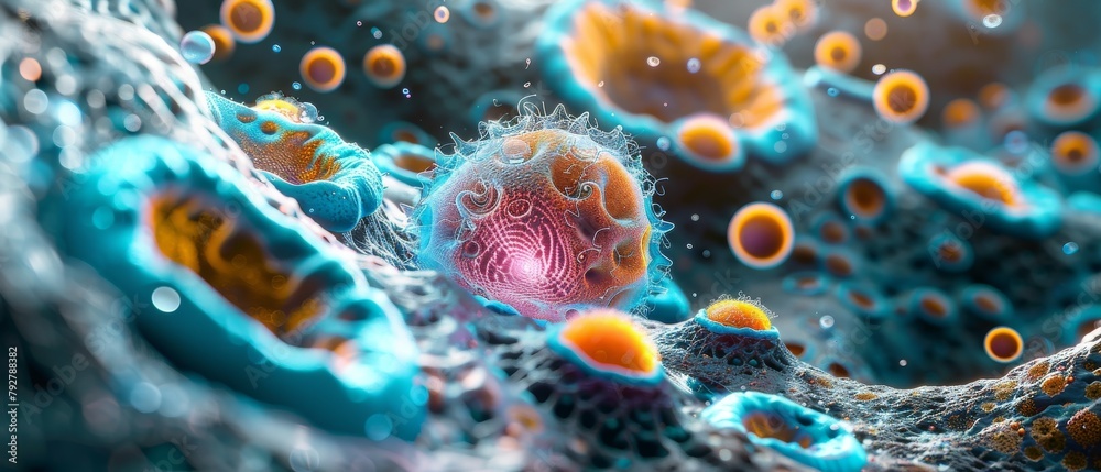 Cell structure of animals and plants, cross section and detailed ...