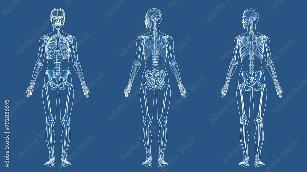 Detailed illustration template for fashion sketching with main lines ...