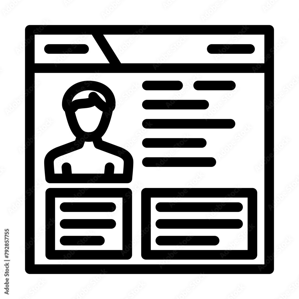 persona ux ui design line icon vector. persona ux ui design sign ...