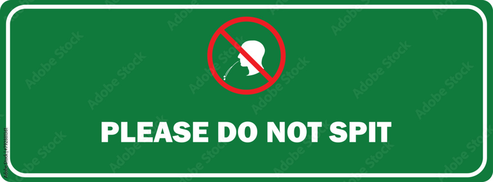 No Spitting icon board vector | No Spitting sign | Do Not Spit Here ...