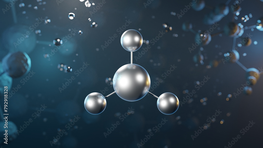ammonia molecular structure, 3d model molecule, binary hydride ...