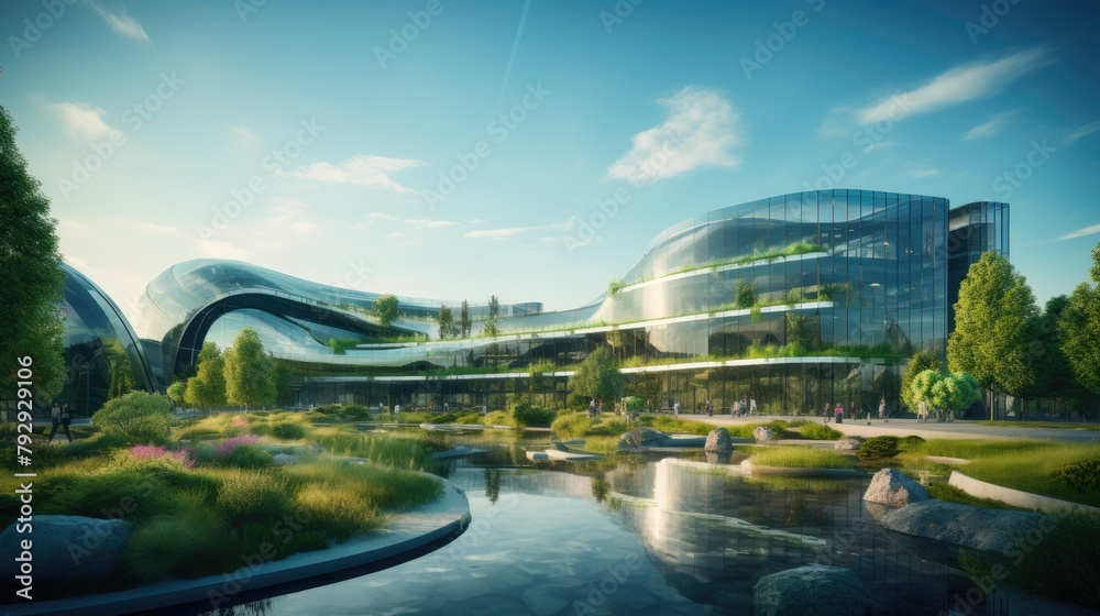 Futuristically Sustainable: Green Campus Architecture Stock ...