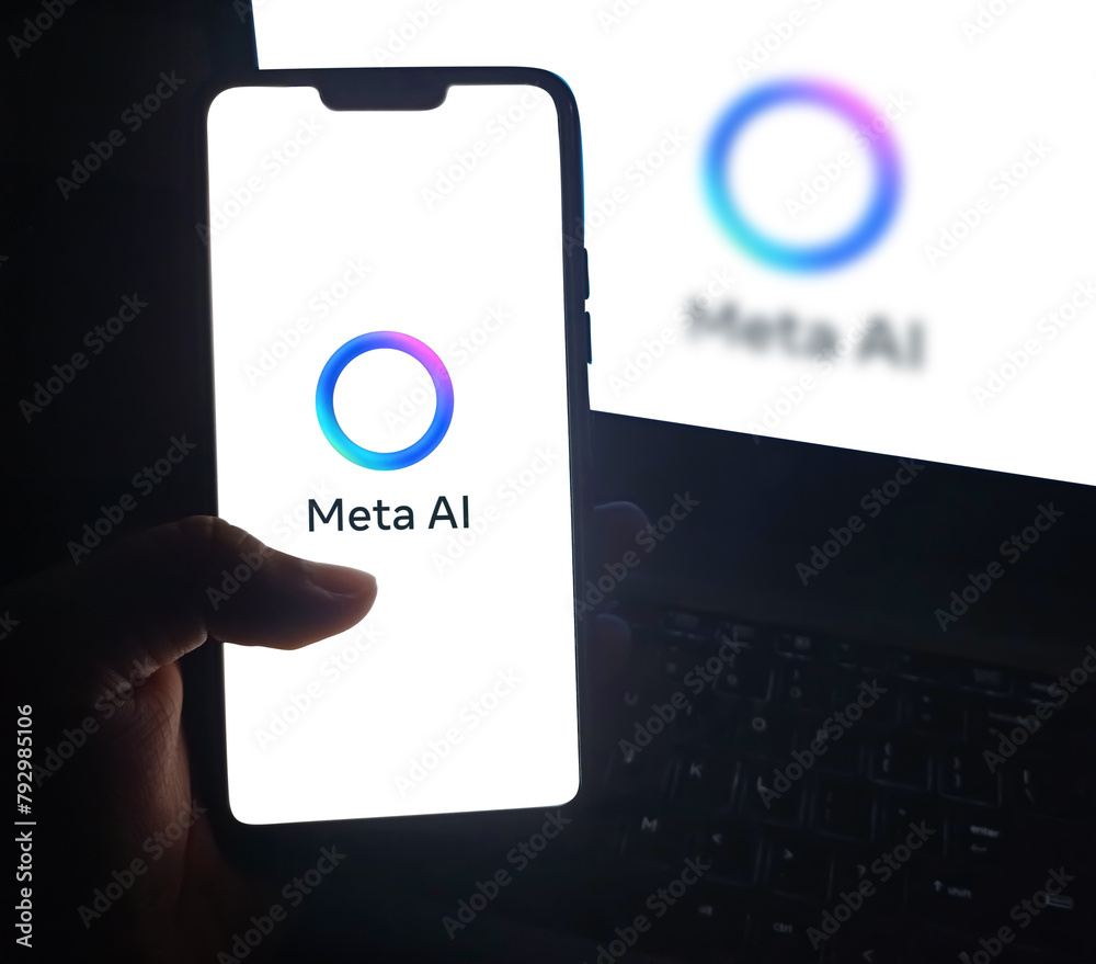 Meta Launched Ai in Facebook and WhatsApp Chat, Editorial Tech Backdrop ...