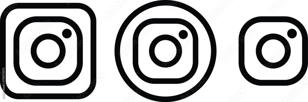 Instagram logo icons set. New social media platform. New social network ...