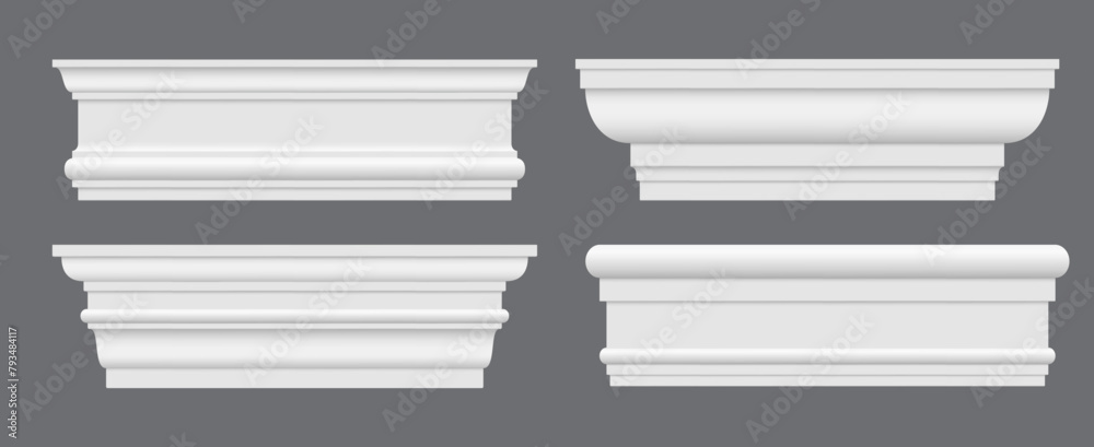 Moulding cornice, trim molding, house ledge. Plaster, wooden or ...