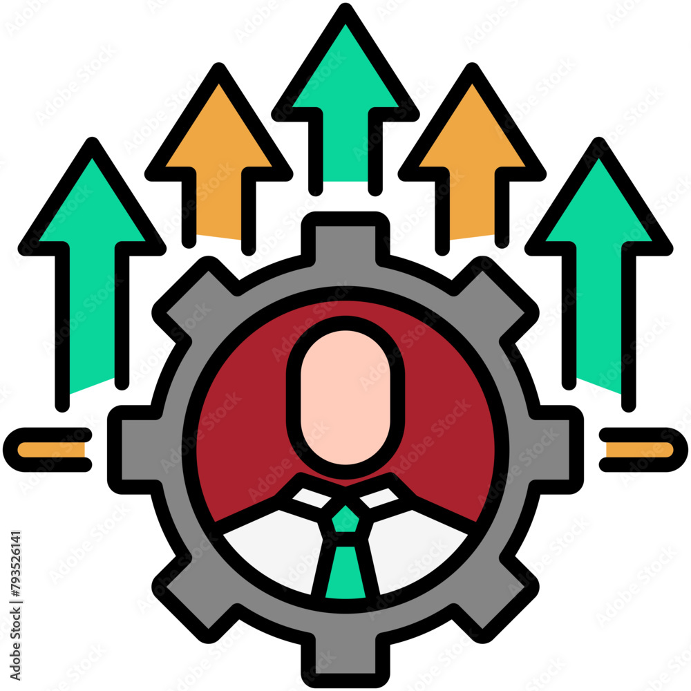 Career Development Icon. Person Growth Progress Pictogram Graphic ...