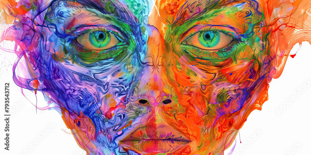 Ilustración de Stock Morphing Faces: The Shifting Masks and Transformed ...