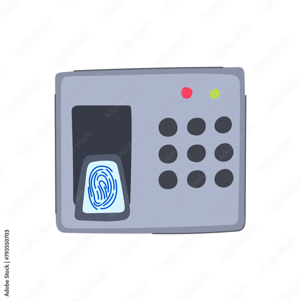 recognition biometric security device cartoon. authentication iris ...