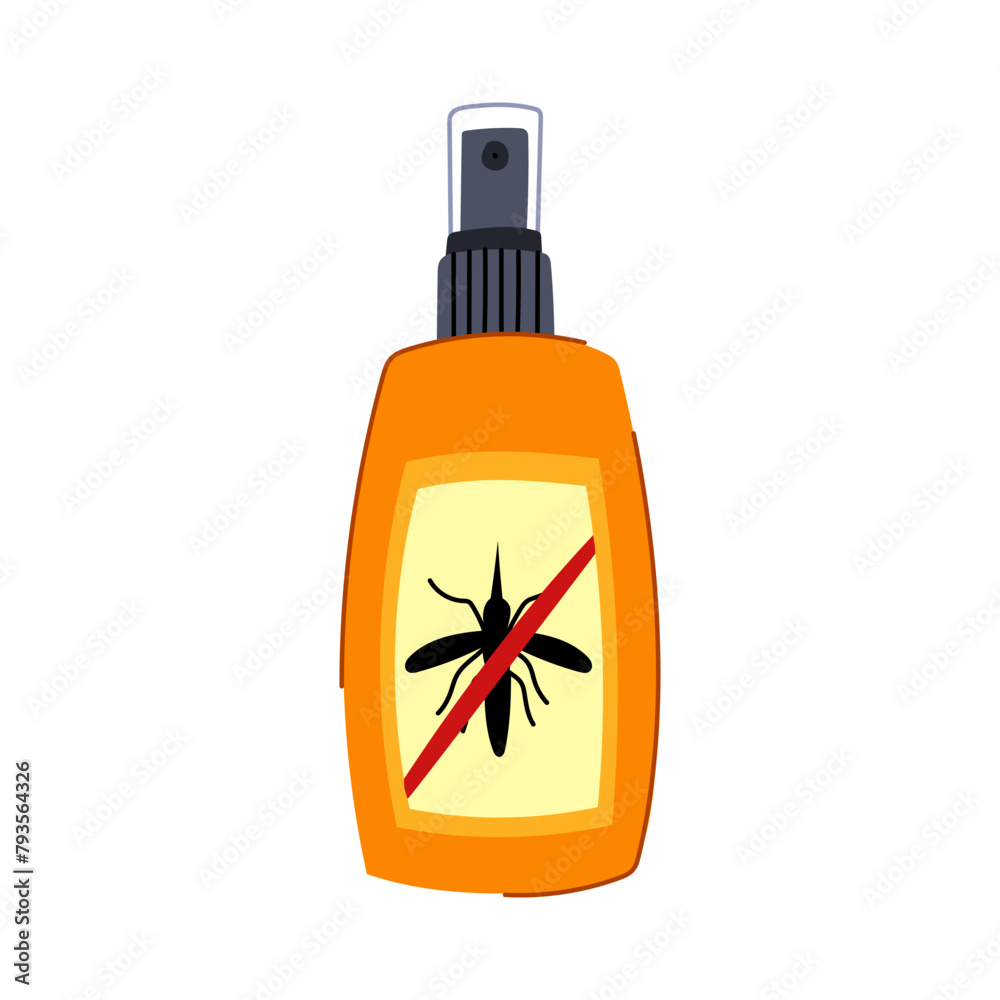 ant insect repellent cartoon. bee hornet, gnat chigger, flea lice ant ...