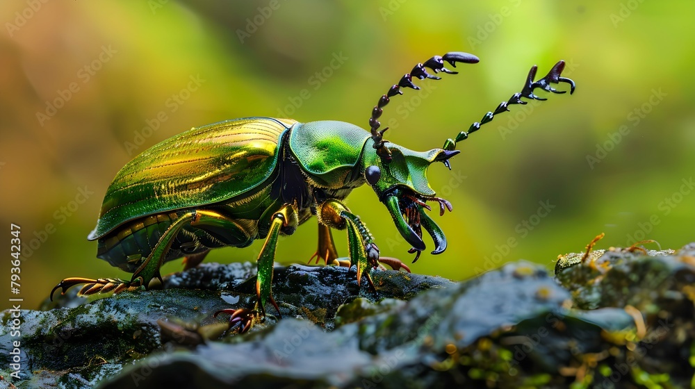 Beetle : Sawtooth beetle (Lamprima adolphinae) is a species of stag ...