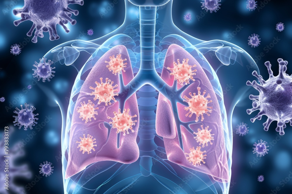 Depictions of combating pneumonia, bronchitis, and tuberculosis Stock ...