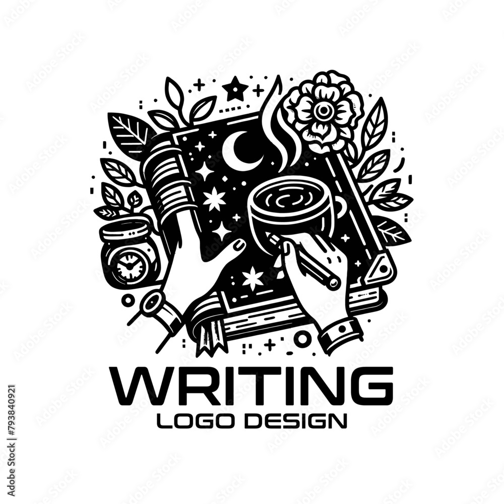 Writing Vector Logo Design Stock Vector | Adobe Stock