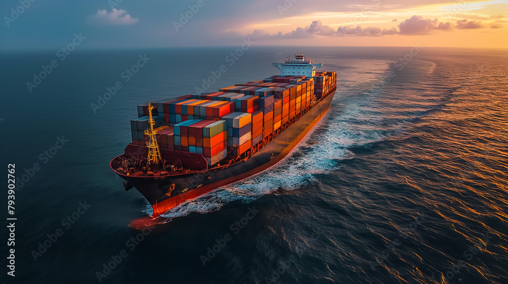 Container cargo ship global business logistics import export freight ...