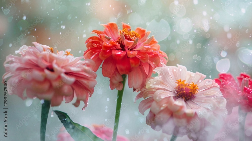 Calligraphy art Turkish Van zinnias braving a hailstorm a Womens Day ...