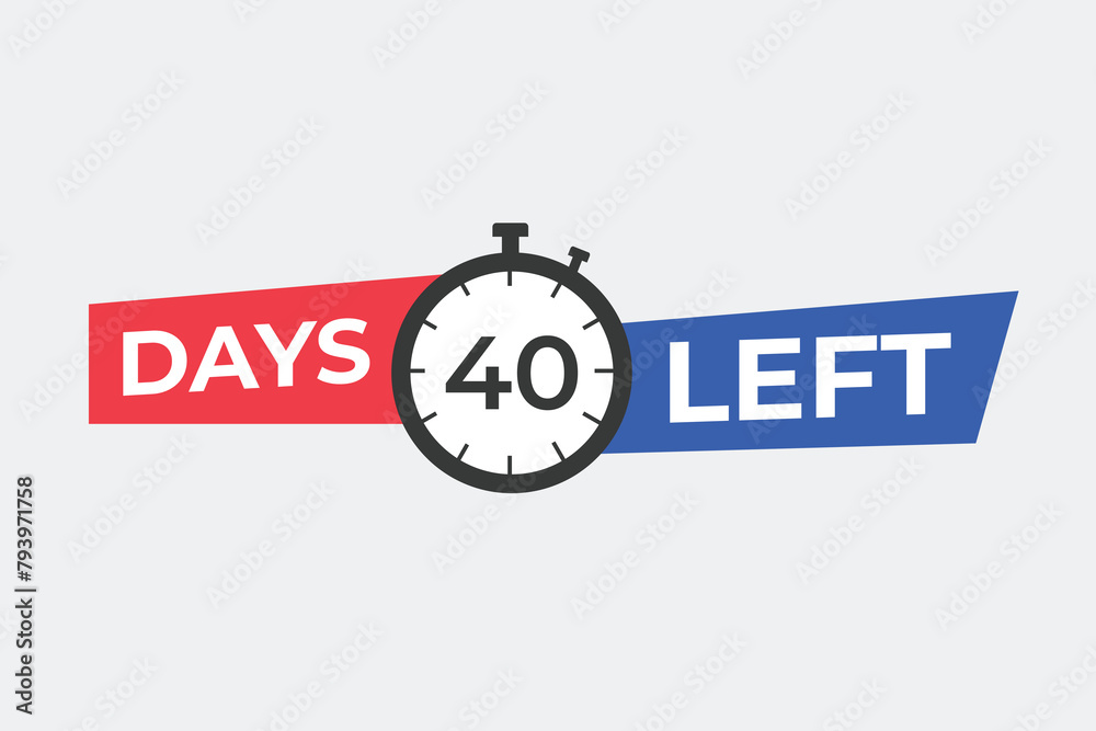 40 days to go countdown template. 40 day Countdown left days banner ...