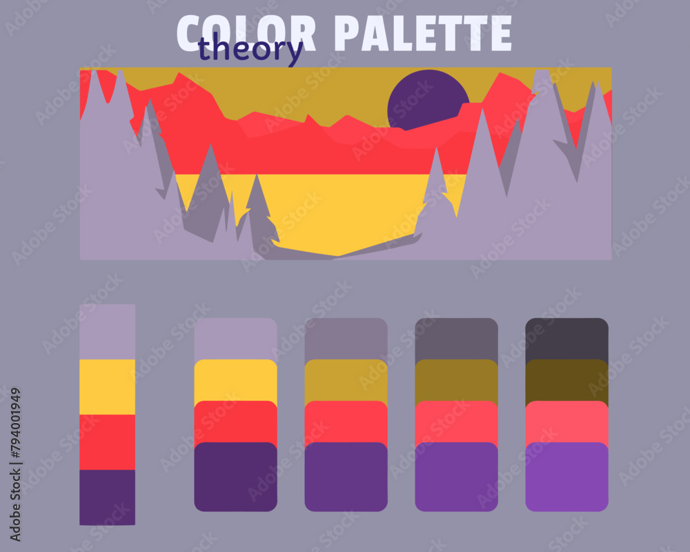 darkgray sandybrown tomato darkslateblue color palette color theory ...