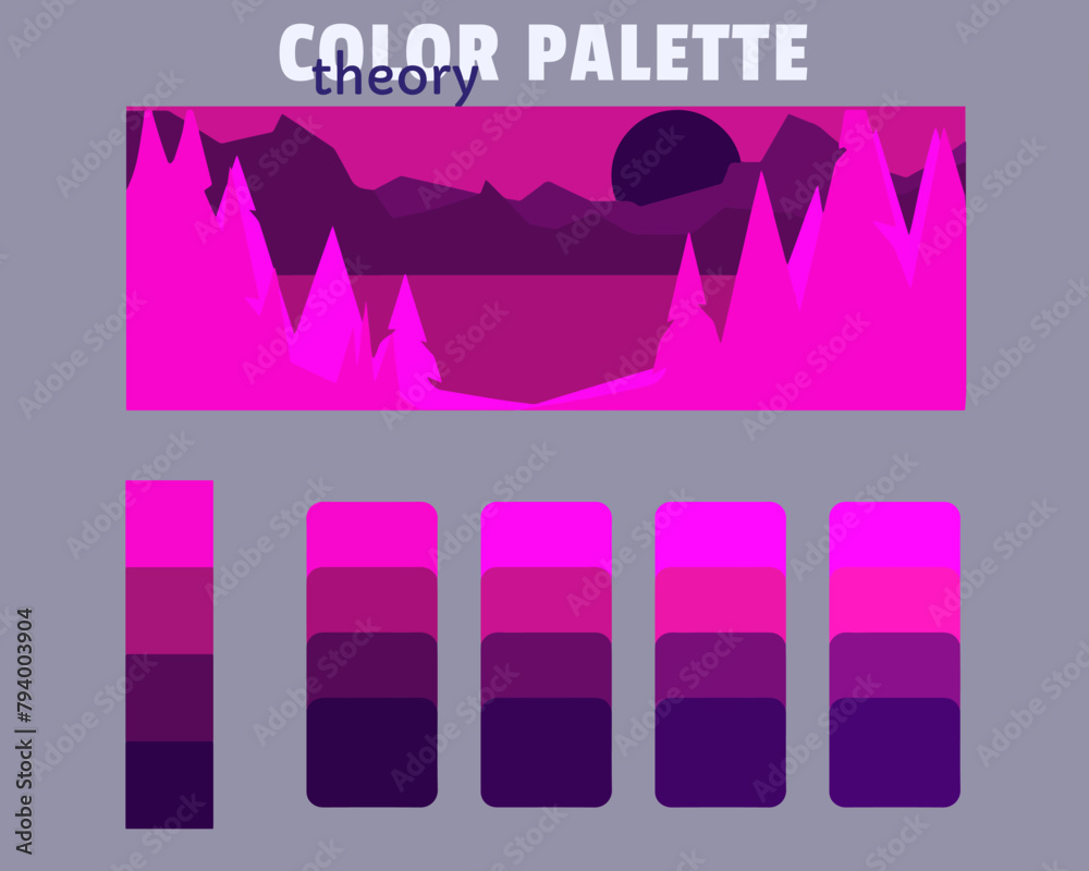 gold mediumvioletred indigo turquoise color palette color theory, rgb ...