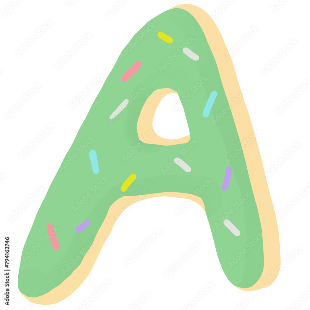 Donut icing latters, font of donuts. Bakery sweet alphabet. Letters and ...