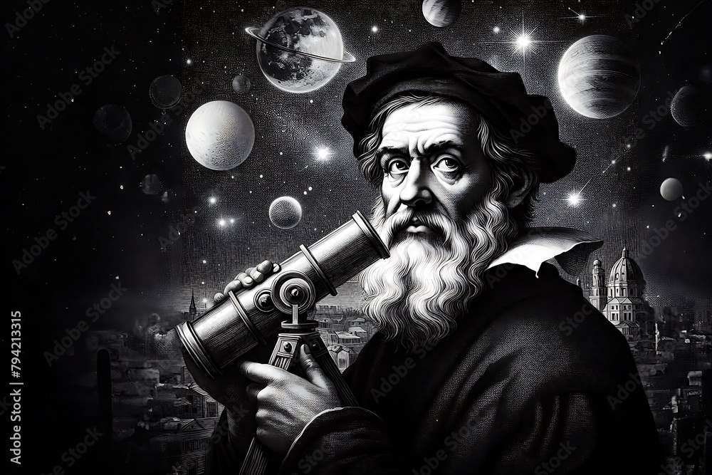 Galileo Galilei of Italy. Inventor of genius, philosopher, astronomer ...