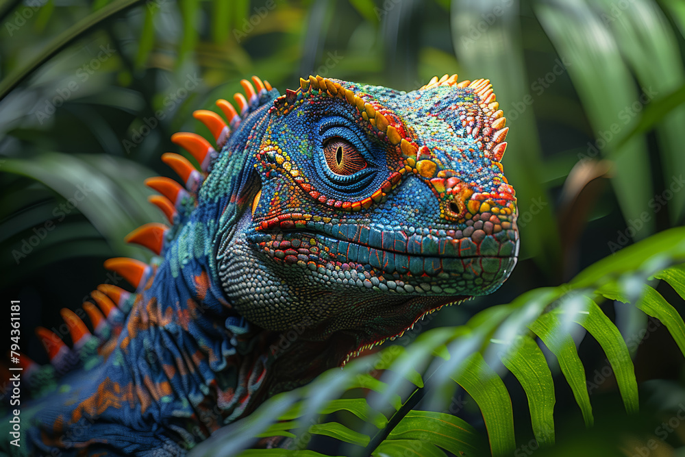 A cunning Dilophosaurus, with its crested head and venomous spit ...