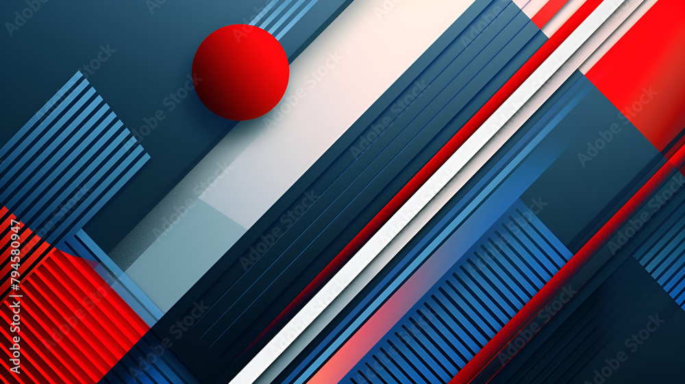 Stock-Illustration „combinación de figuras geométricas rojas y azules ...