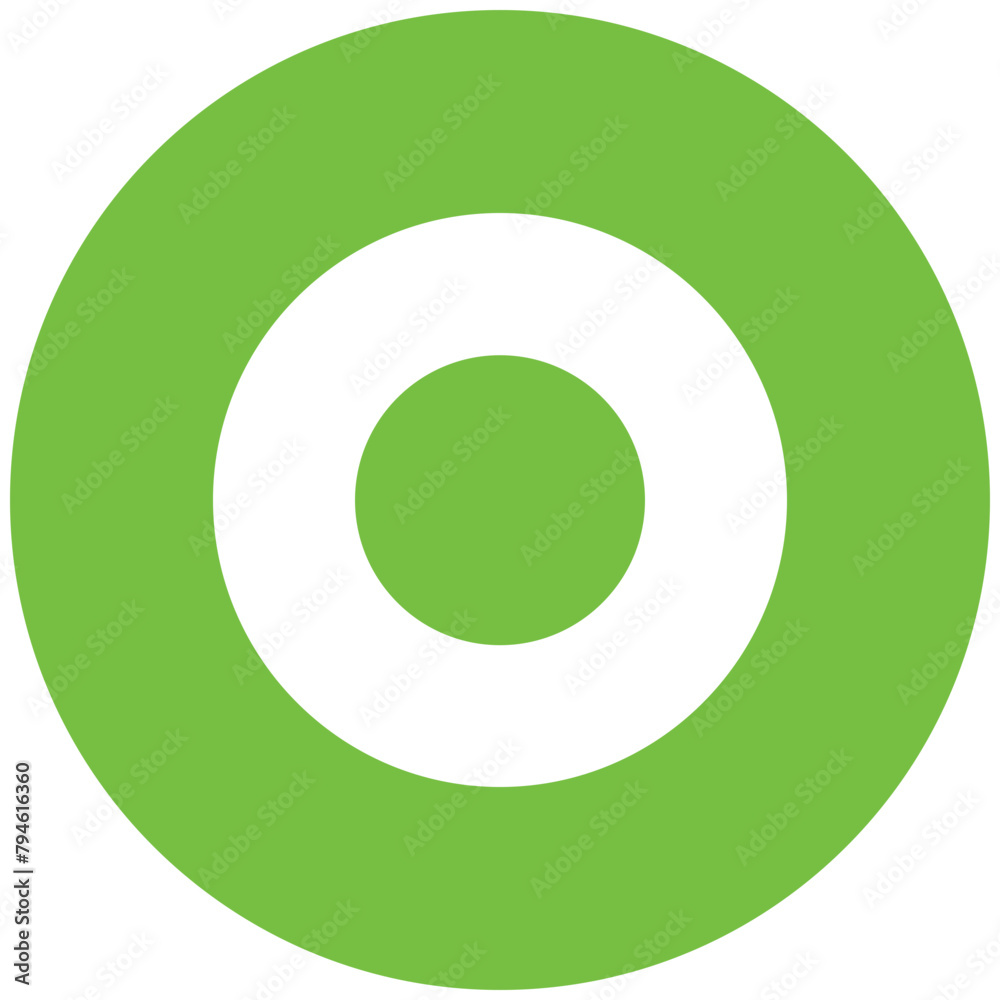 Green circle mark icon in round shape, simple control panel flat design ...