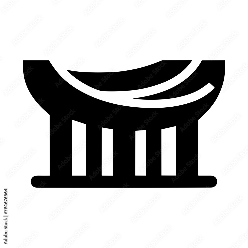 "Flyover Icon" Depicts A Streamlined Bridge Intersecting A Highway, A ...