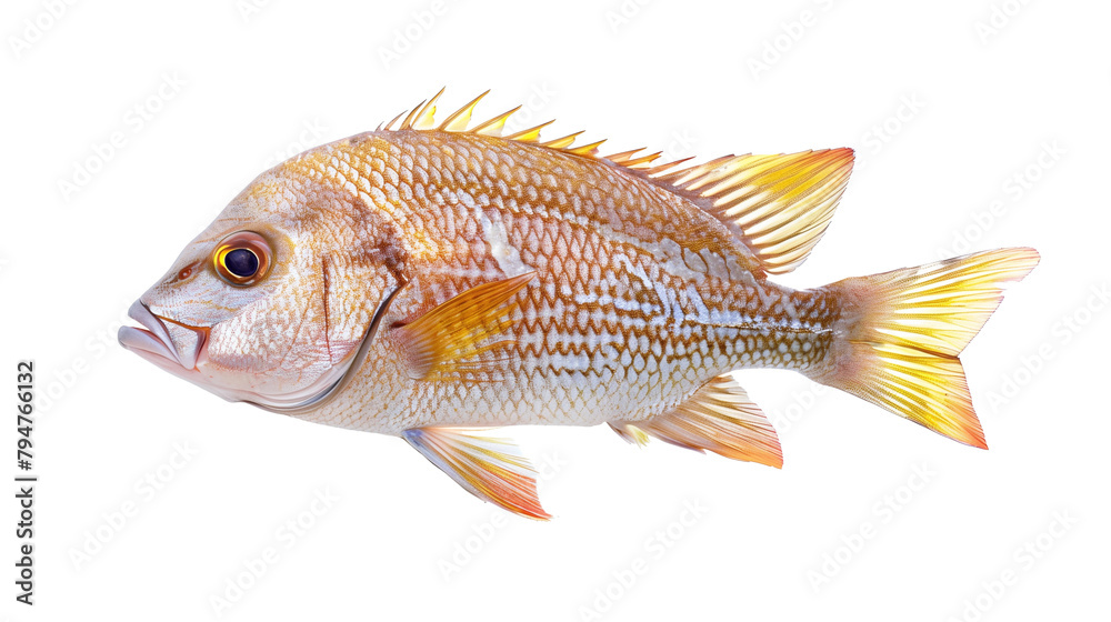 Tricky snapper seafood fish isolated on a white background, aquatic ...