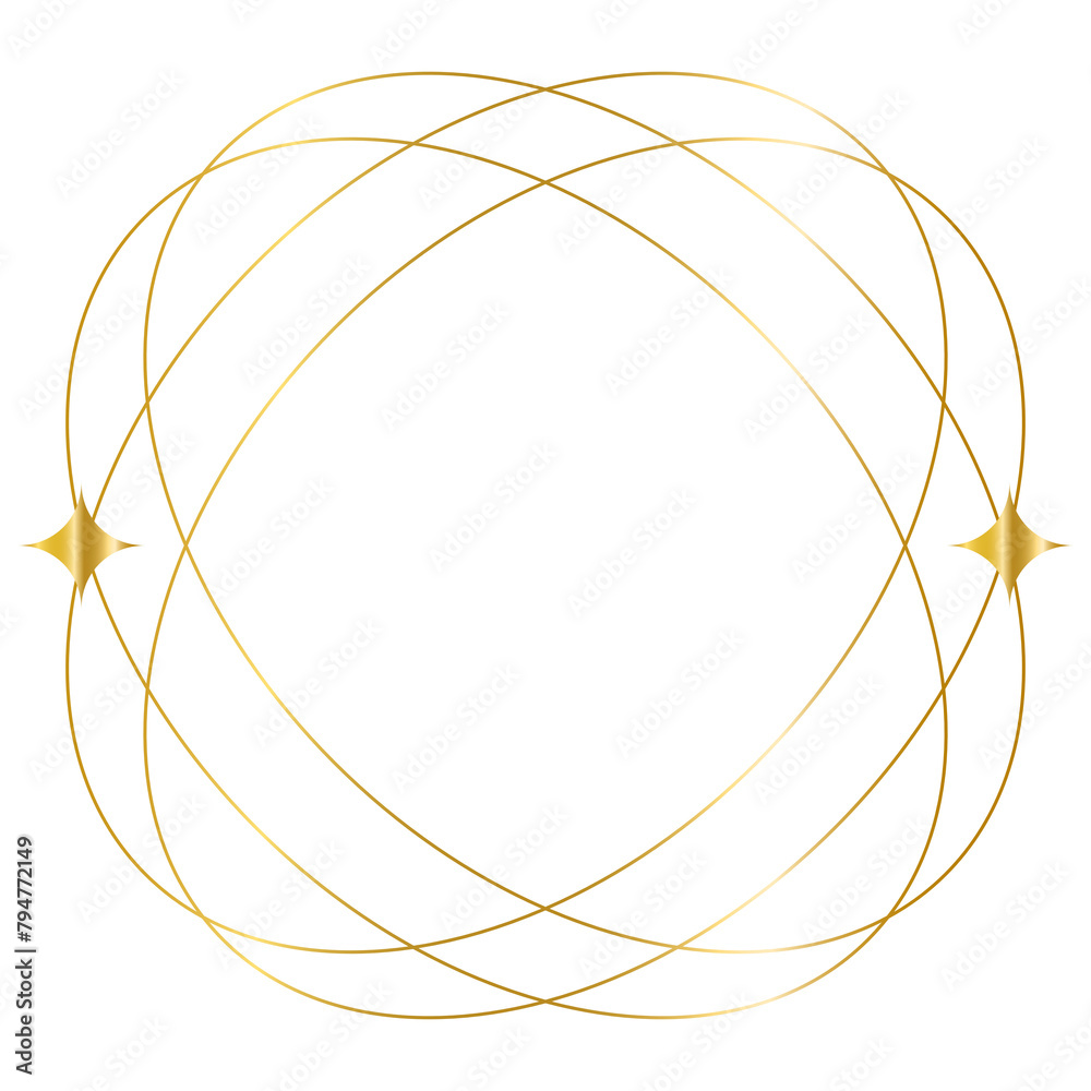 Golden geometric frame, Twinkle frame, decorating various festivals ...