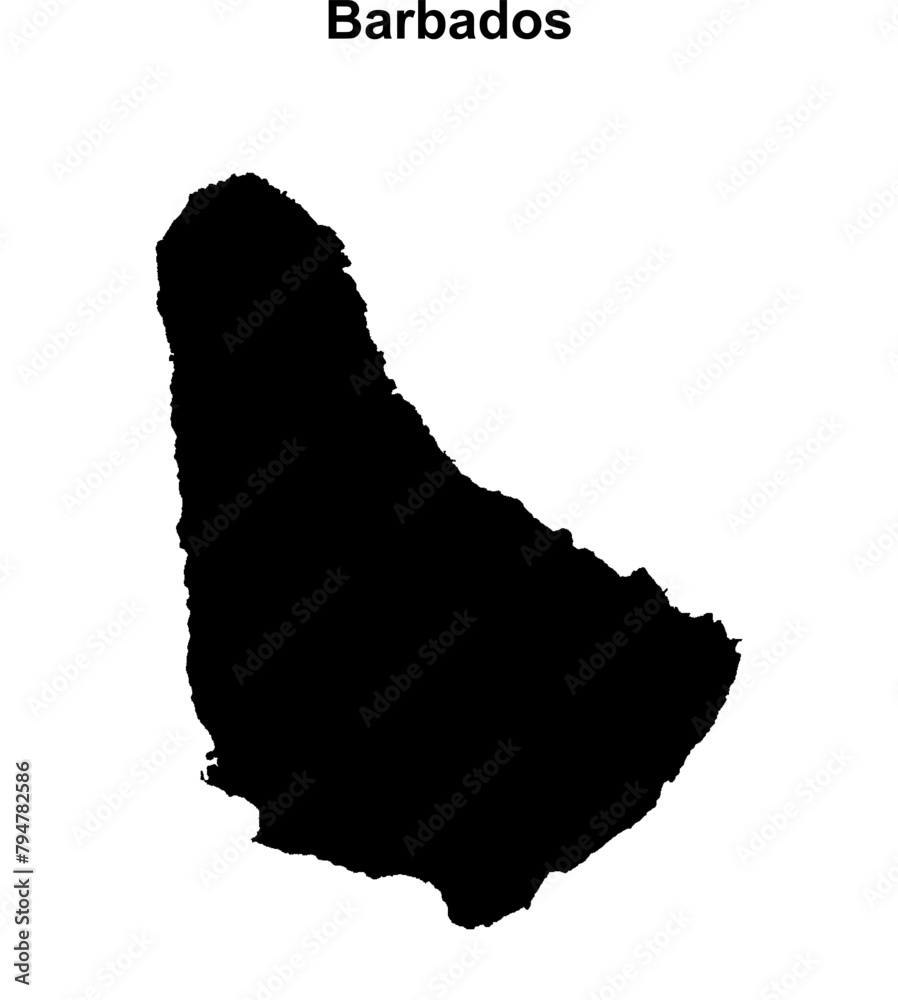 Barbados blank outline map Stock Vector | Adobe Stock