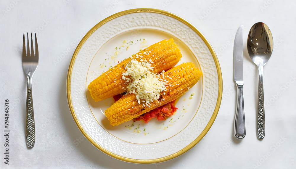 Elote dish, Elotes mexican cusine. A Delicious Taste of Mexican Street ...