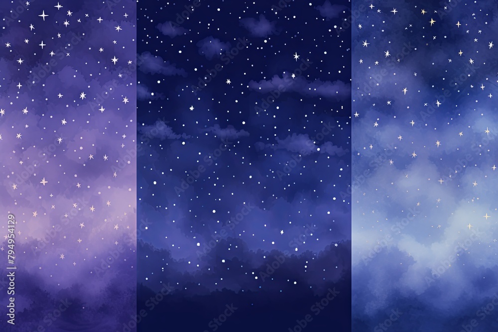 Celestial Starry Night Sky Gradient Patterns and Textures Stock ...