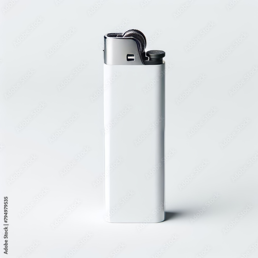 White blank gas lighter mock up stand isolated. Empty surface cigar ...