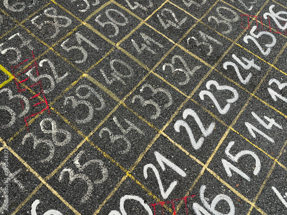 Counting Fun on the Playground. Chalk Numbers Galore. Train your brain ...