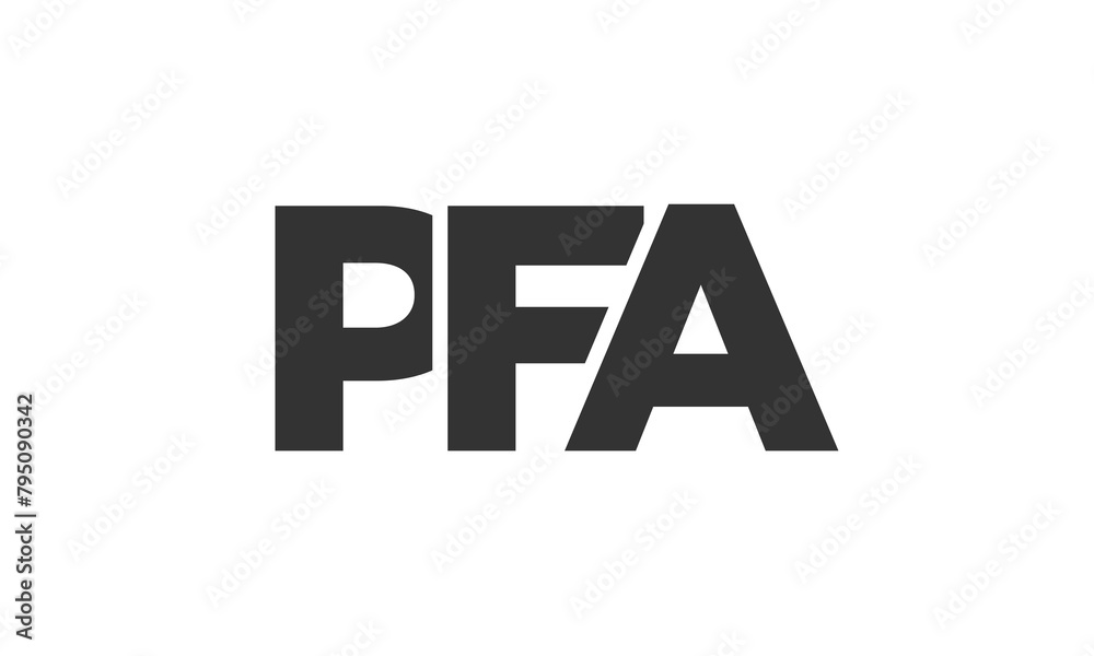 PFA logo design template with strong and modern bold text. Initial ...